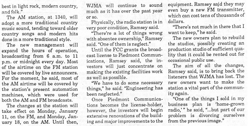 WJMA Promo Items
